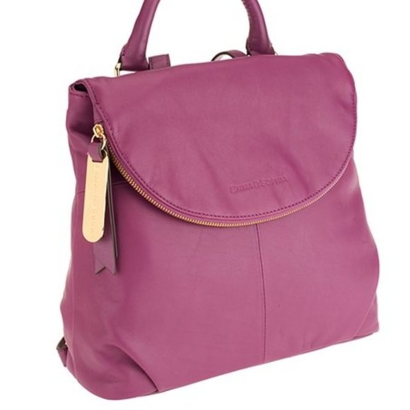 Emma & Sophia | Bags | New Amethyst Smooth Leather Zipflap Backpack ...